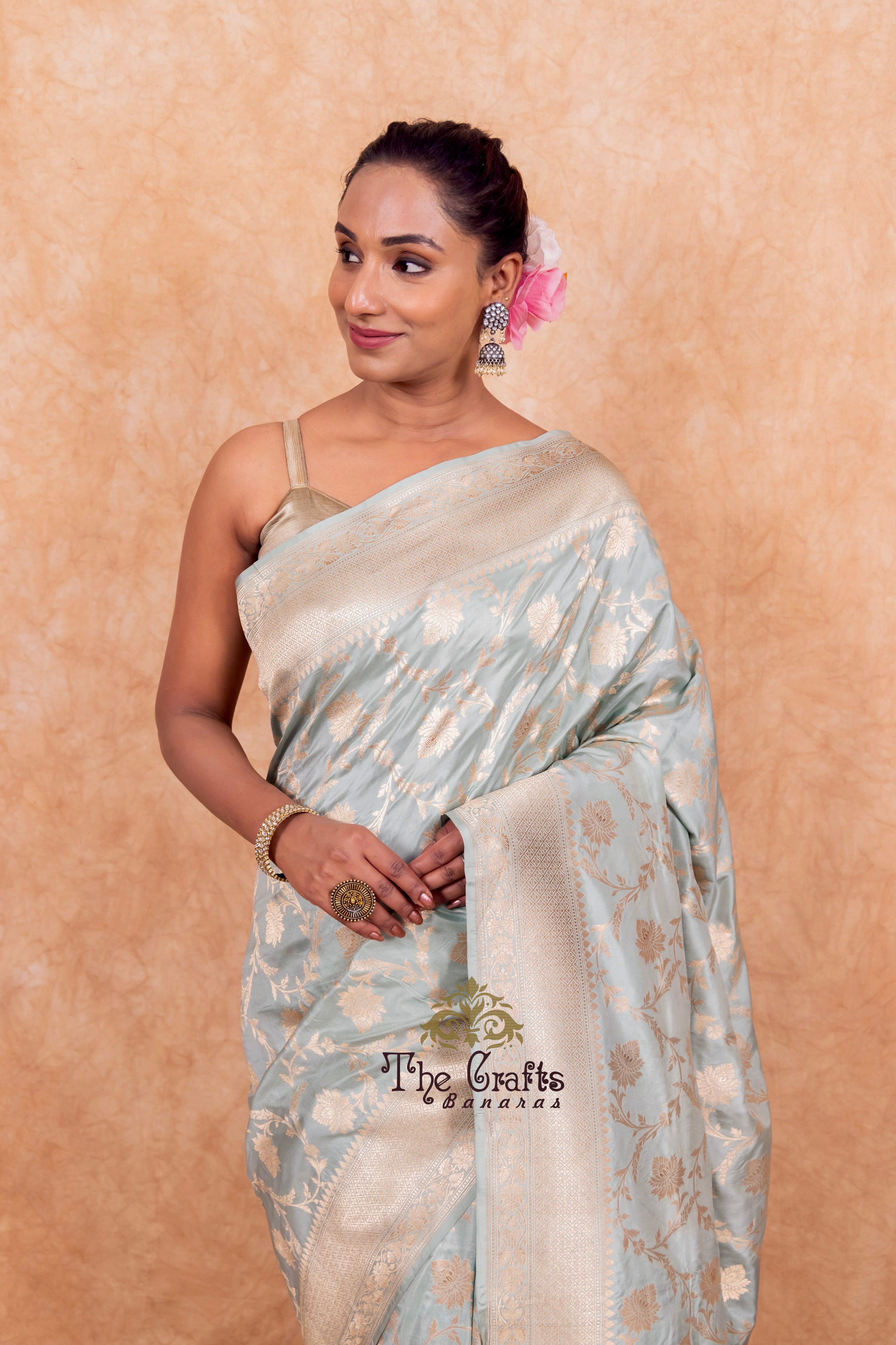 Pure Katan Silk - Jaal work – The Crafts Banaras